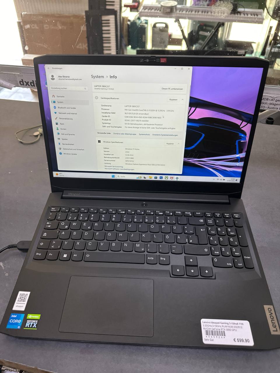 Lenovo Ideapad Gaming 3-15ihu6 11th gen INTEL core i5-11320h | 3.20GHz ...